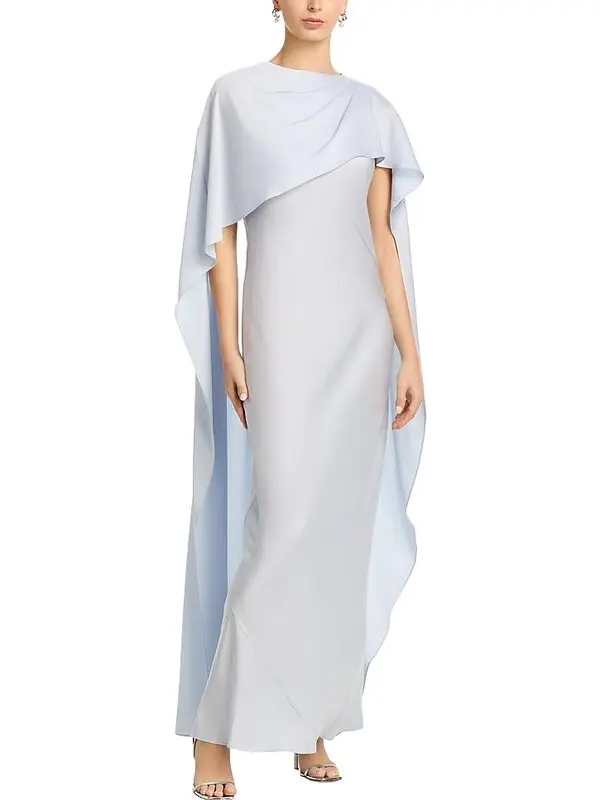Simkhai Izel Cape Gown - Blue Haze