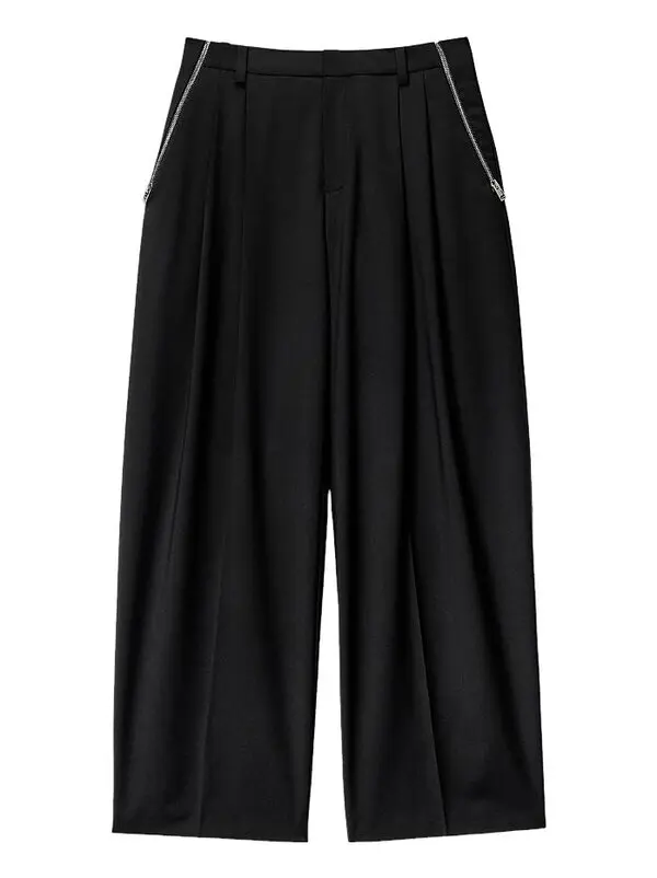 Alexander Wang T Wool Blend Pleated Pants - Black