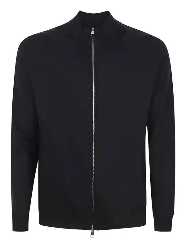 BRETT JOHNSON Zip-front Knit Cardigan - Blue
