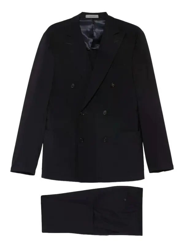 Corneliani Peak-lapel Double-breasted Suit - Blue