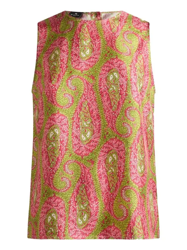 Etro Paisley Foliage Pattern Top - Multicolour