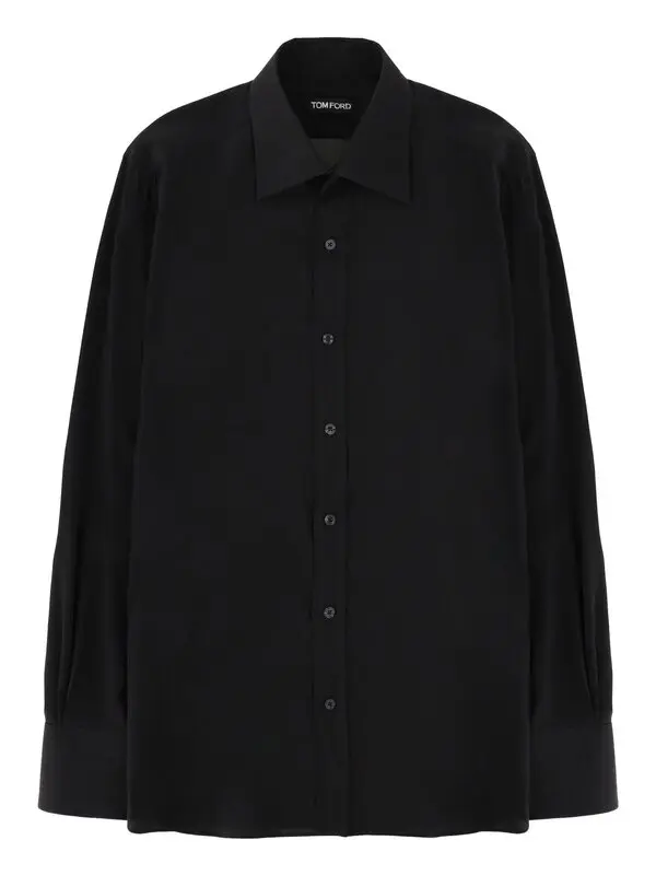 TOM FORD Shirt With Classic Collar - Black