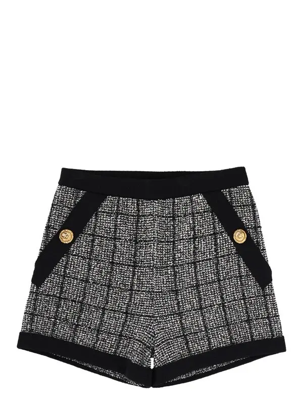 Balmain Cotton Tweed Shorts - Black
