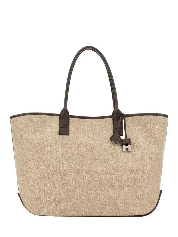 Hogan Shopping Tote With Logo - Beige