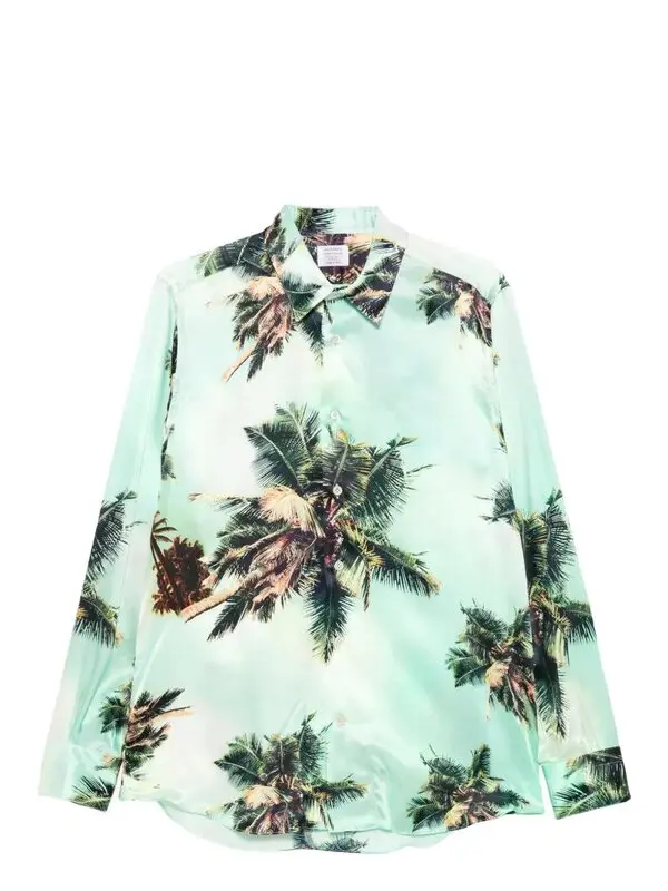MAZZARELLI Palm-print Shirt - Green