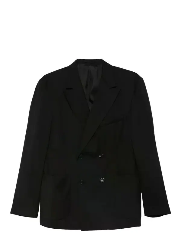 SEVEN GAUGE Double-breasted Pocket Blazer - Black