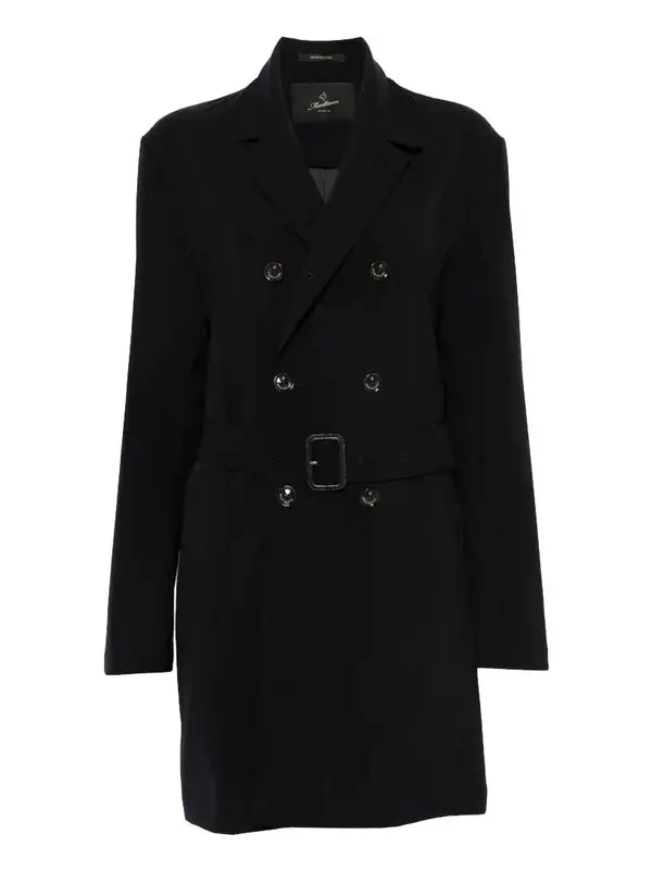 MONTECORE Double-breasted Belted Coat - Black