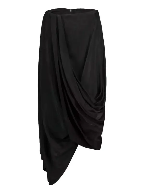 MAISON MARGIELA Draped Midi Skirt - Black
