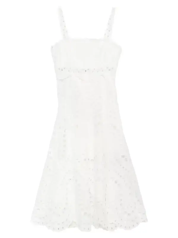 Charo Ruiz Ibiza Glimmer Lace-detail Midi Dress - White