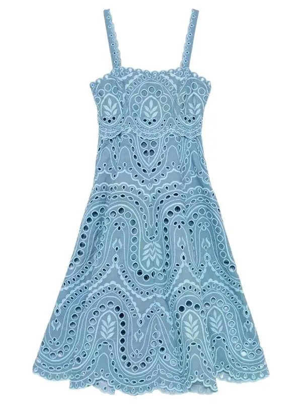 Charo Ruiz Ibiza Glimmer Scalloped-hem Midi Dress - Blue