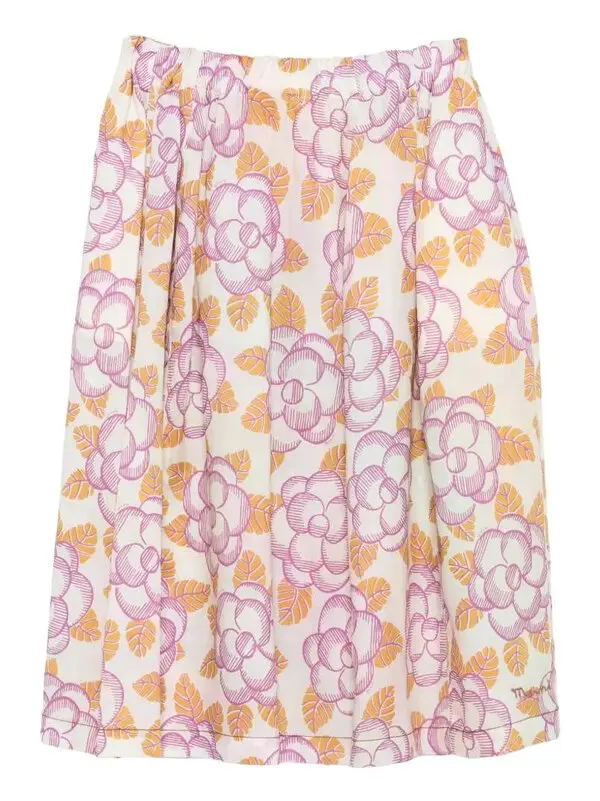 Marni Floral-print Mid Skirt - Neutrals