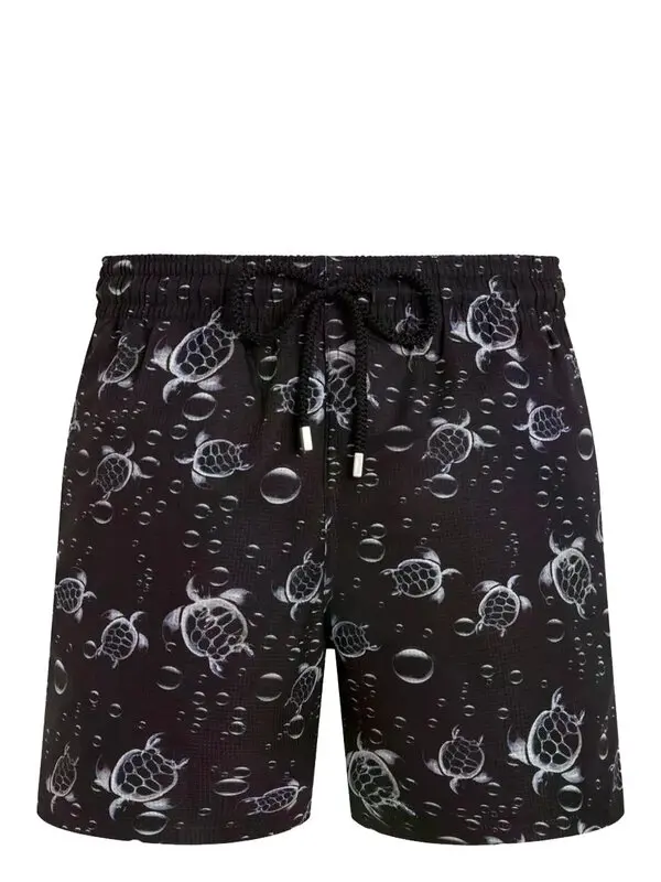 Vilebrequin Turtle-print Drawstring Shorts - Black