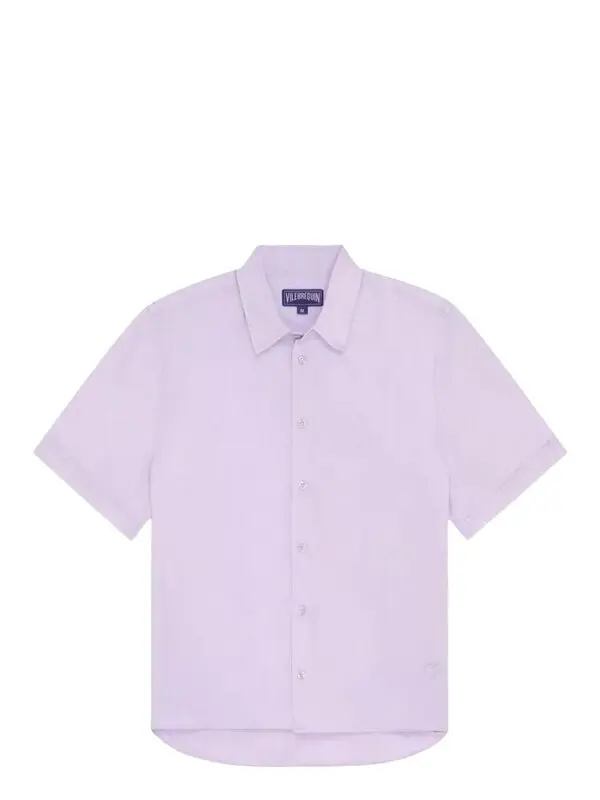 Vilebrequin Turtle-embroidered Short-sleeve Shirt - Purple