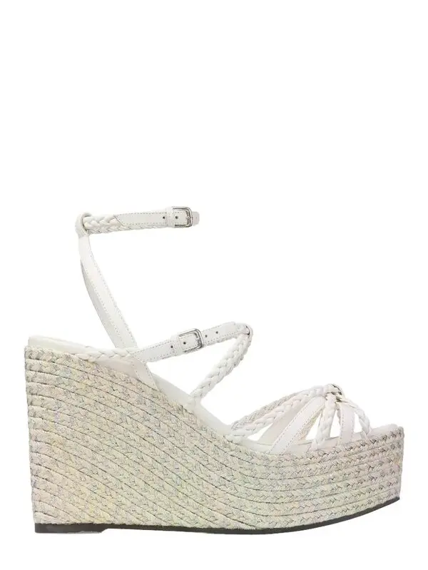 JIMMY CHOO Nyra Braided-strap Platform Sandals - White