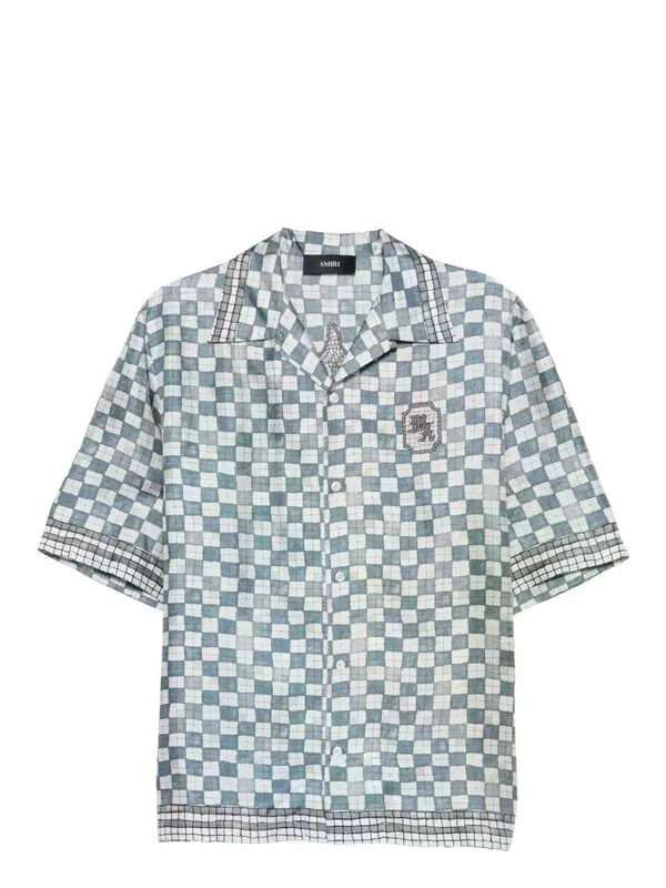 Amiri Ma Chequered Graphic Shirt - Blue