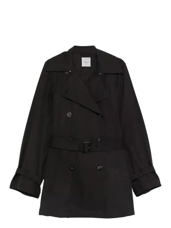 TOTEME Buttoned Belted Trench Coat - Black