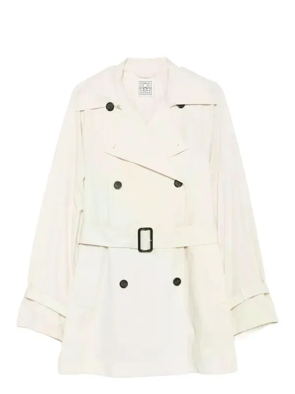 TOTEME Belted Double-breasted Trench Coat - Neutrals
