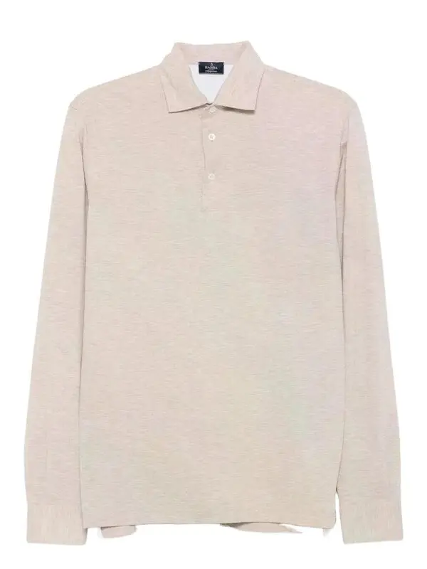 BARBA NAPOLI Long-sleeve Polo Shirt - Neutrals