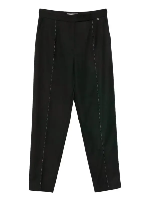 NISSA Dotted-seam Trousers - Black
