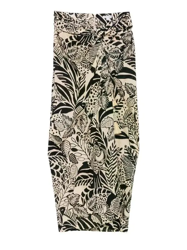 Poupette St Barth Uma Animal-print Midi Skirt - Neutrals