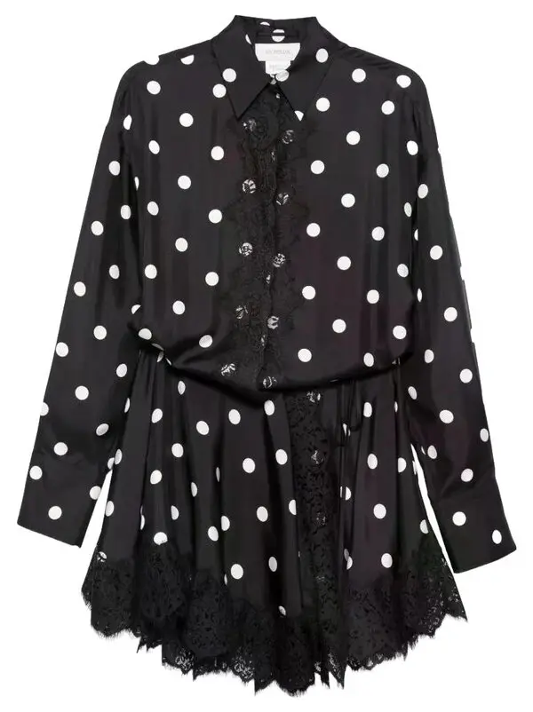 Sportmax Polka Dot Lace Dress - Black