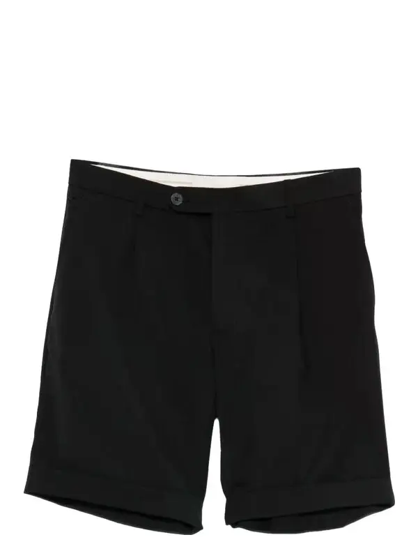 GTA Pleated Rolled Hem Shorts - Black