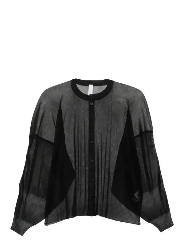 CFCL Cascade Lucent Buttoned Panelled Top - Black