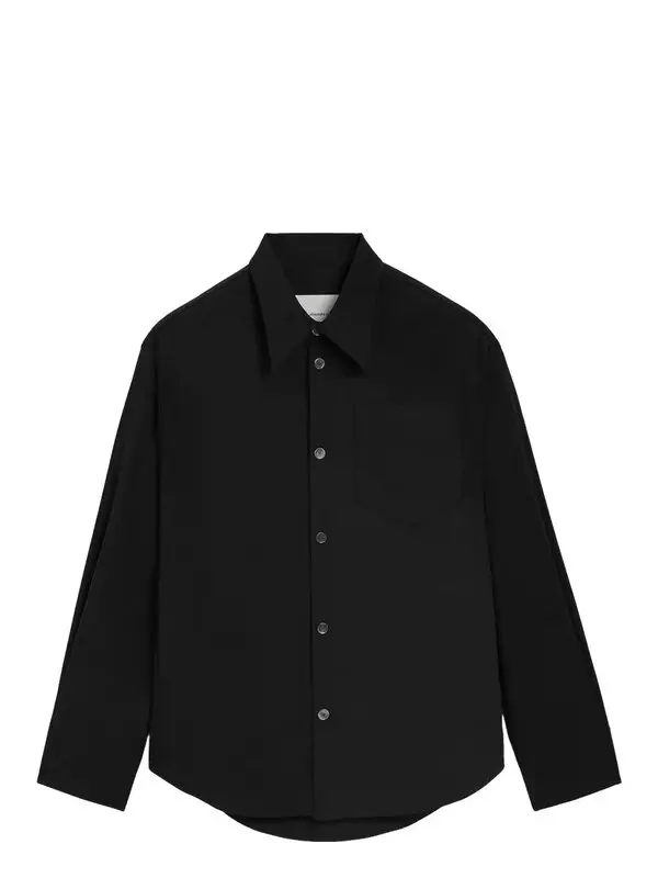 Ami Sharp Collar Plate Shirt - Black