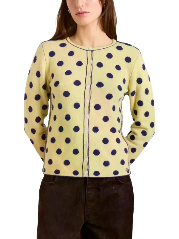 DAMSON MADDER Polka-dot Reversible Cardigan - Yellow