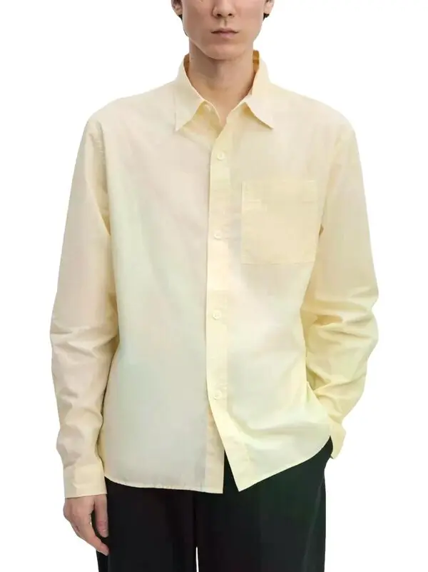 ANOTHER ASPECT Chest-pocket Striped Shirt - Yellow