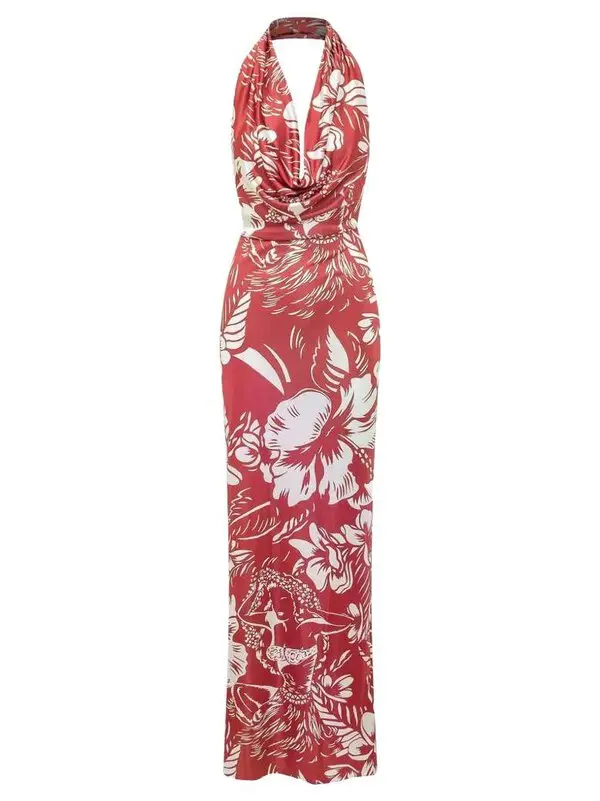 Dsquared2 Floral Maxi Dress - Red