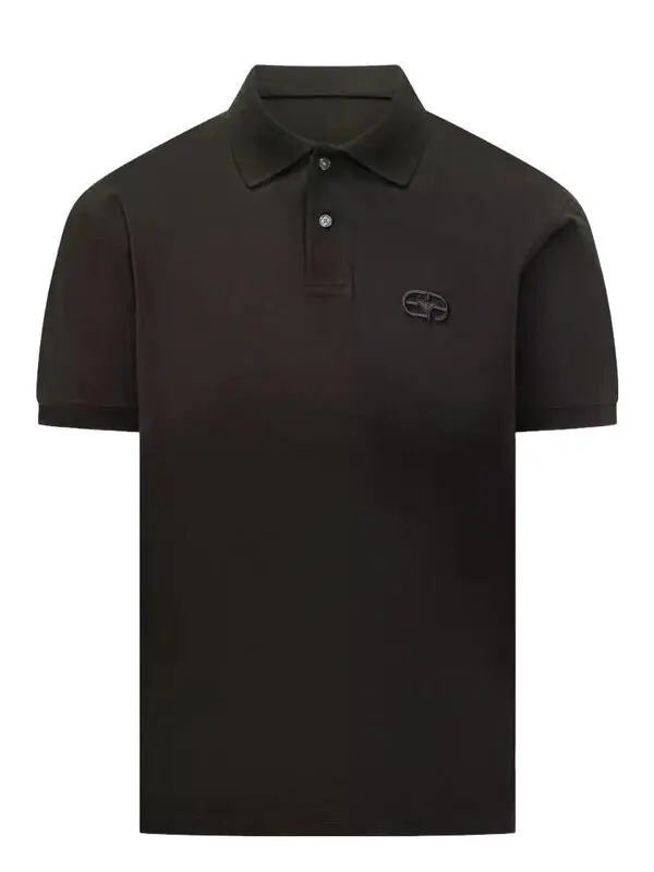 Emporio Armani Logo-patch Polo Shirt - Black
