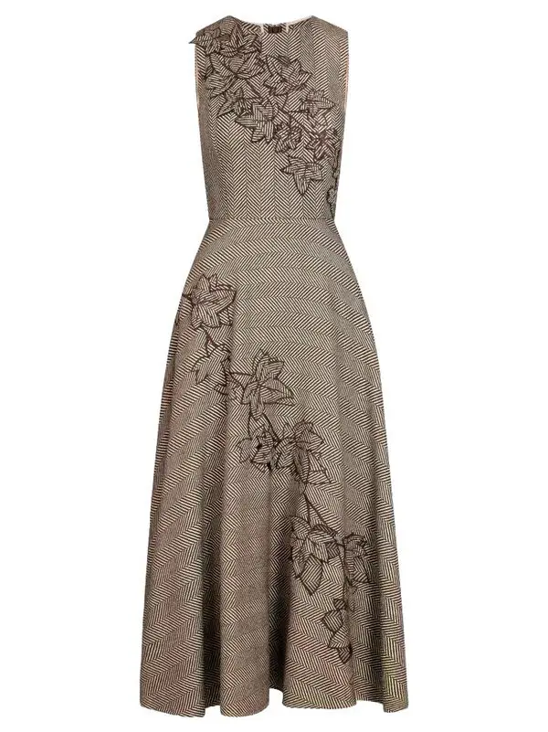 Oscar De La Renta Ivy Threadwork Cutout Dress - Neutrals