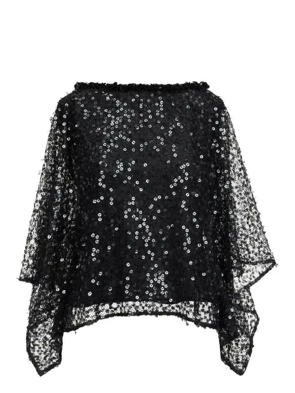 Oscar De La Renta Sequin Embellished Blouse - Black