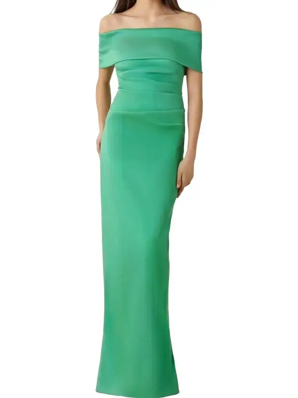 Rickie Freeman For Teri Jon Off-shoulder Maxi Dress - Green