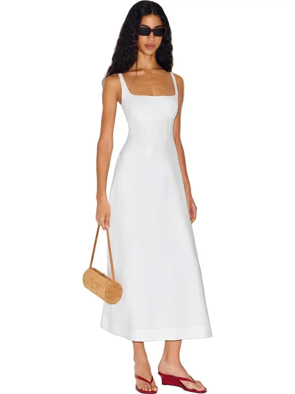 REFORMATION Sabine Linen Maxi Dress - Ivory