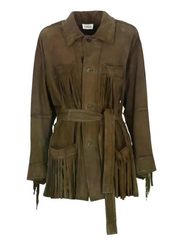 P.a.r.o.s.h Leather Fringe Jacket - Brown