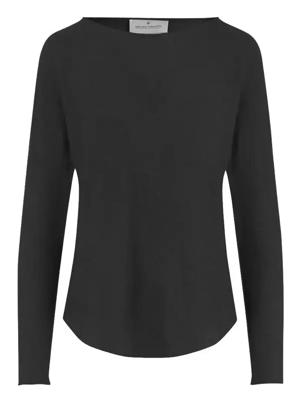 Bruno Manetti Crew-neck Long-sleeved T-shirt - Black