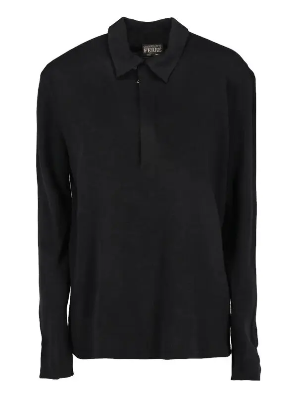 Gianfranco Ferre Concealed-fastening Polo Top - Black