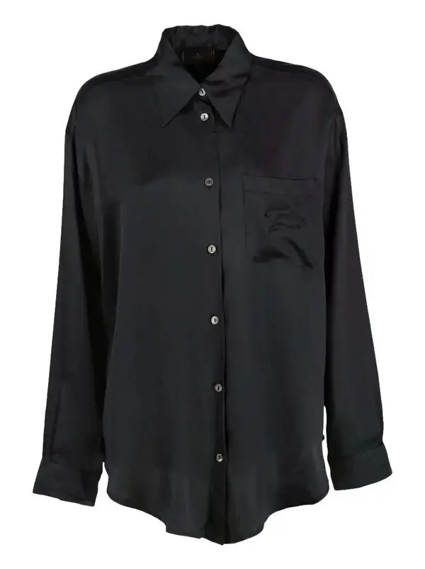 Fendi Logo-embroidered Pocket Shirt - Black