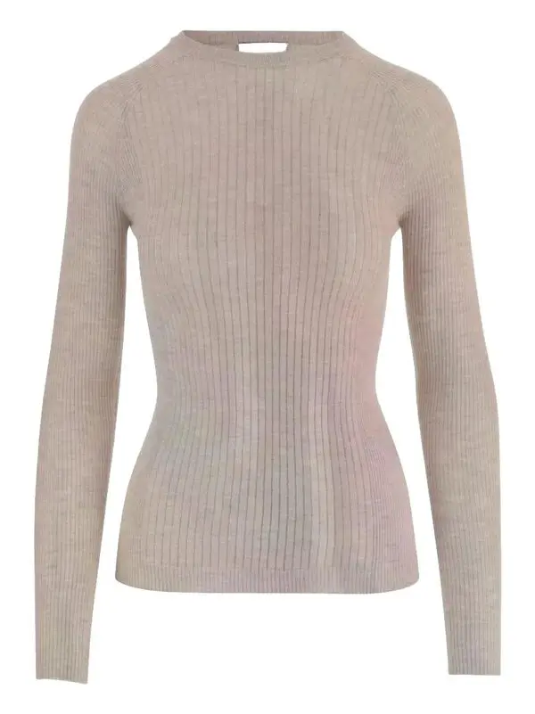 SA SU PHI Long-sleeved Ribbed T-shirt - Neutrals
