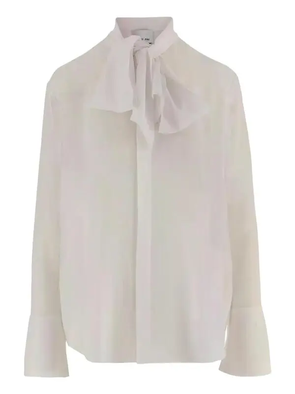 SA SU PHI Bow-detail Shirt - White
