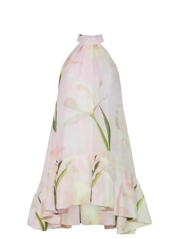Cara Cara Floral-print Ruffled Dress - Pink