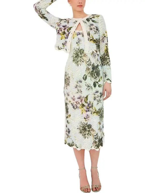 Cara Cara Orel Floral-print Midi Dress - Blue
