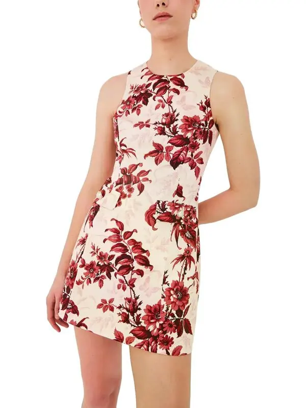 Cara Cara Posie Floral-print Mini Dress - Neutrals
