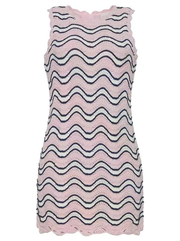 Cara Cara Suzi Crochet Striped Mini Dress - Pink