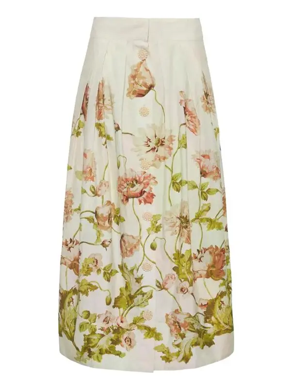 Cara Cara Marge Floral-print Skirt - Neutrals