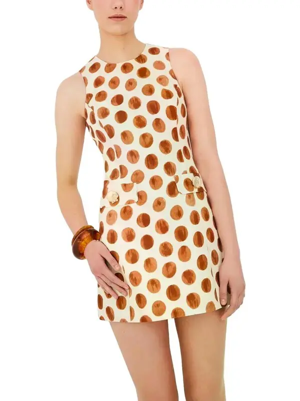 Cara Cara Posie Spot-print Mini Dress - Neutrals