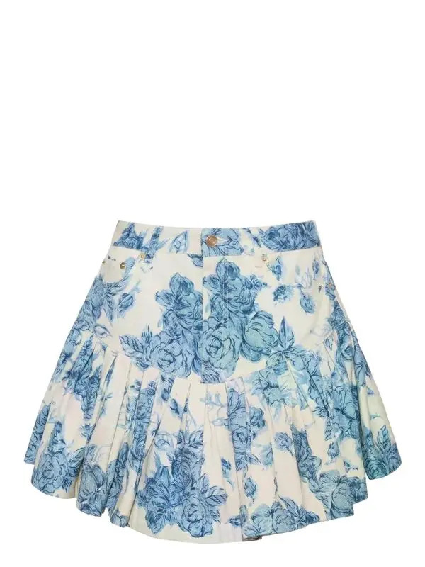Cara Cara Ohara Floral-print Mini Skirt - Neutrals