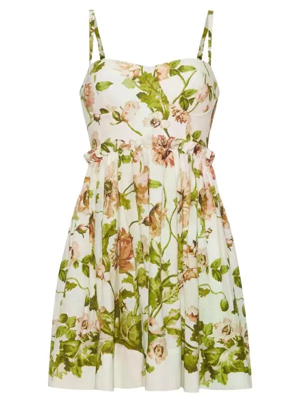 Cara Cara Kori Floral-print Ruffled Dress - Neutrals